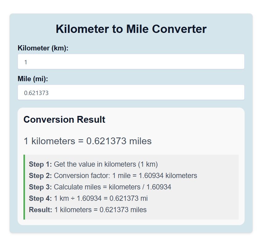 Kilometer to Mile Conversion - Education Calculators