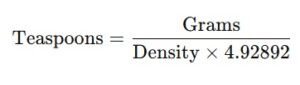 Grams to Teaspoon (tsp) Conversion - Education Calculators