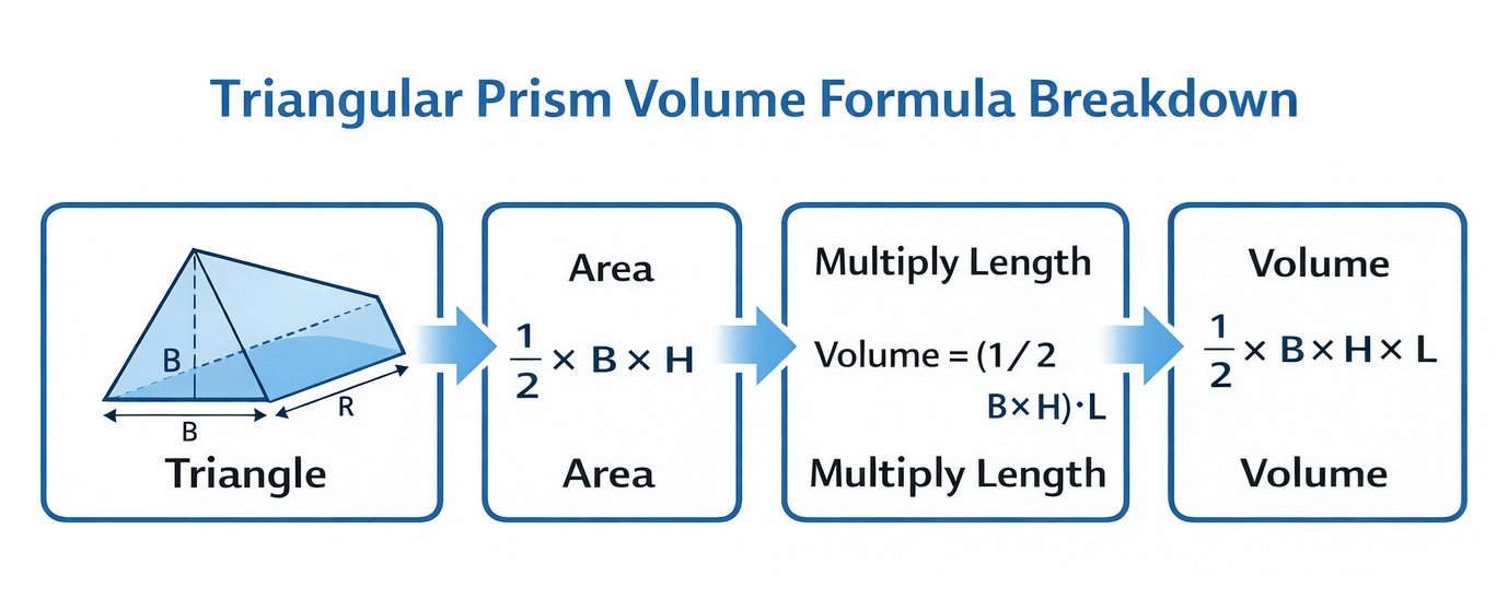 Triangular Prism Volume Calculator with Steps & Formula